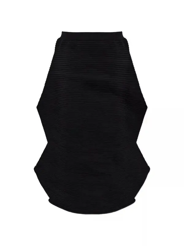 Issey Miyake Pleated Sculptural Maxi Skirt - Black