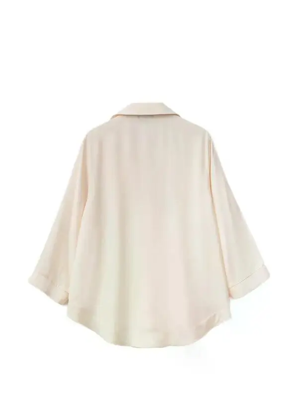 BENETTON V-neck Spread-collar Blouse