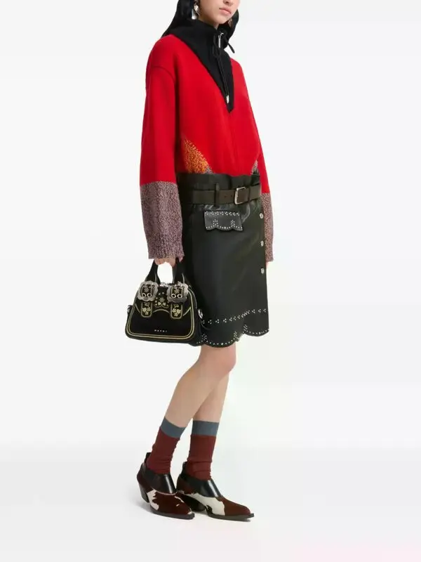 Marni Suede Belte Bag With Embroidery