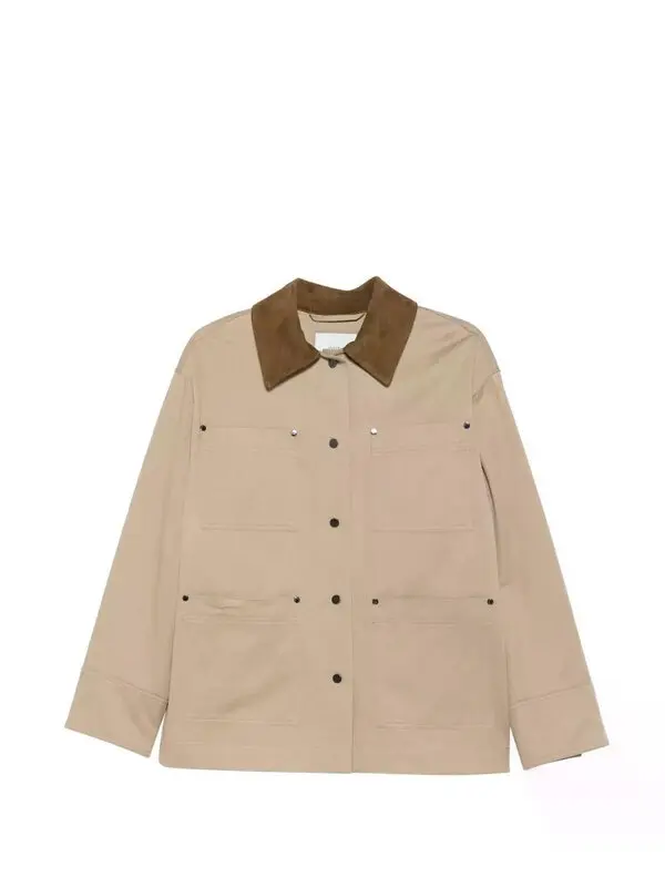 JOSEPH Suede-collar Utility Jacket - Neutrals
