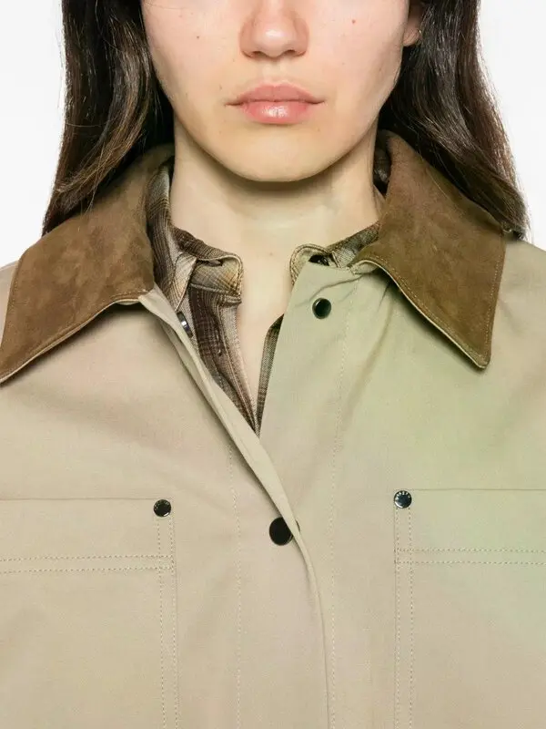 JOSEPH Suede-collar Utility Jacket - Neutrals