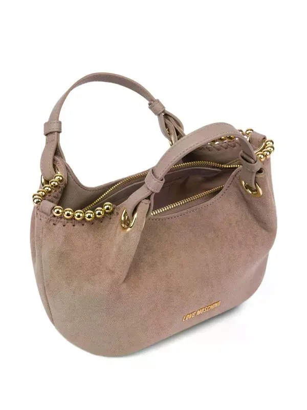 Moschino Bead-embellished Faux-suede Shoulder Bag