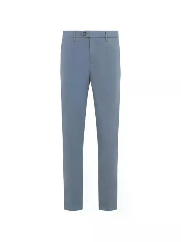 Canali Straight-leg Cotton Chino Trousers - Blue