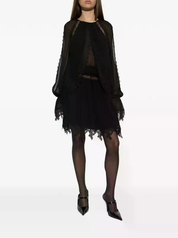 Blumarine Lace-trimmed Layered Mini Dress