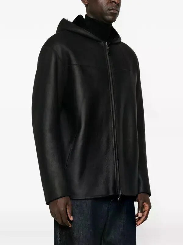 Emporio Armani Hooded Shearling Jacket