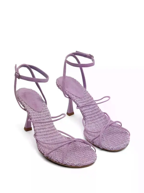 Christopher Esber Blaze Raffia-suede Sandals - Purple