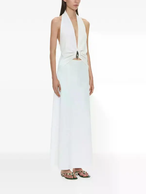 Christopher Esber Crystal-pendant Halterneck Dress - White