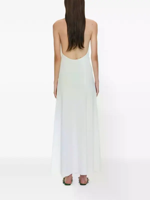 Christopher Esber Crystal-pendant Halterneck Dress - White