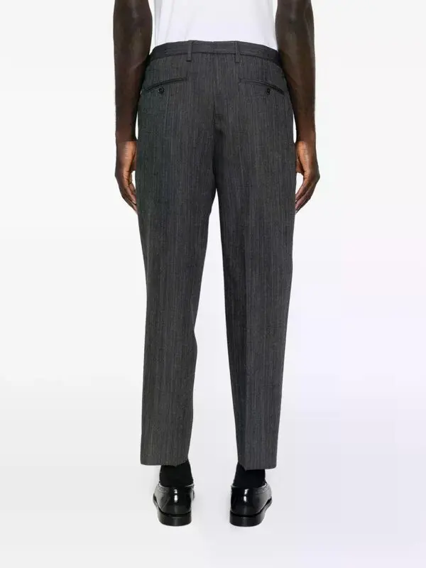 BRIGLIA 1949 Herringbone Pleated Trousers