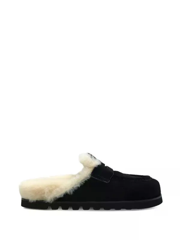 NAKED WOLFE Corded Shearling-lined Loafers - Black