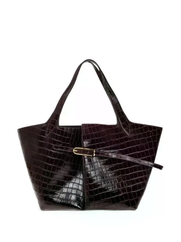 LIFFNER Croc-effect Leather Tote Bag