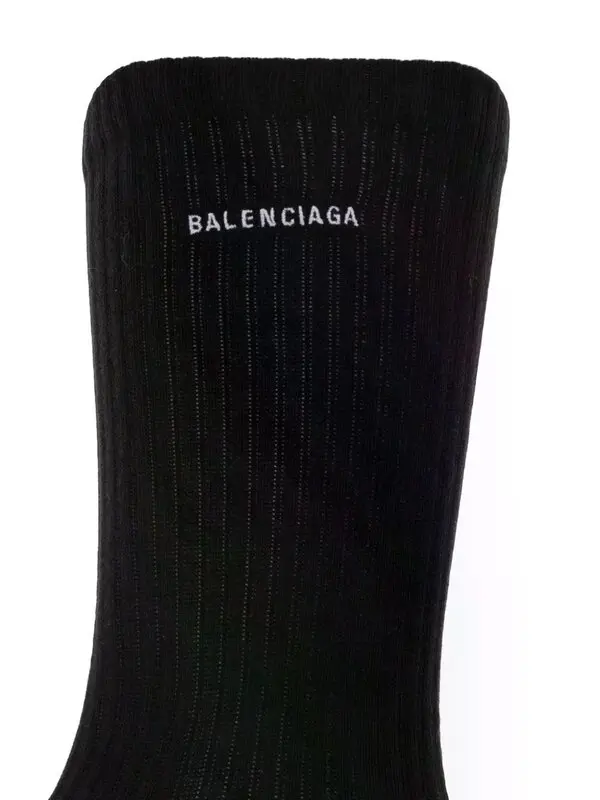 Balenciaga Logo Socks In /white