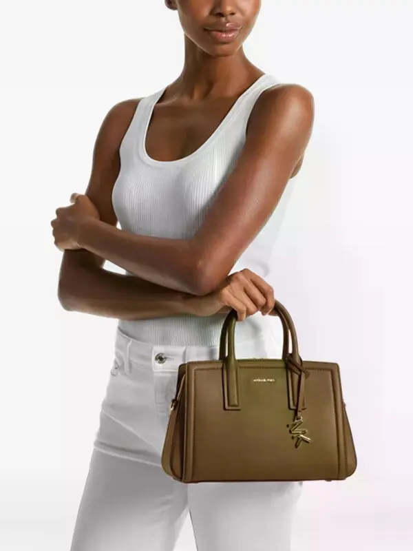 Michael Kors Laila Small Pebbled Leather Satchel - Green
