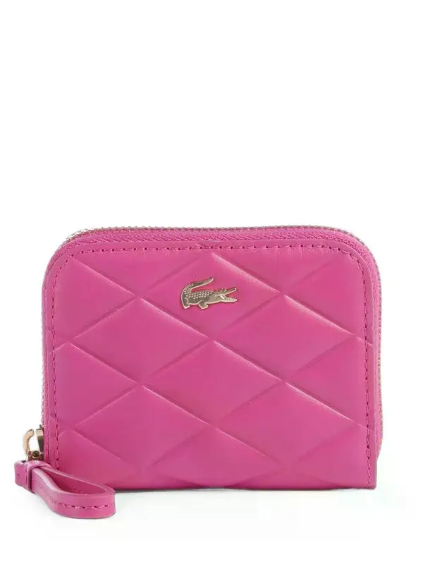 Lacoste Small Crocodelle Quilted Leather Coin Purse