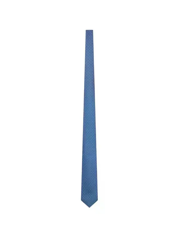 Kiton Geometric-print Silk Tie - Blue