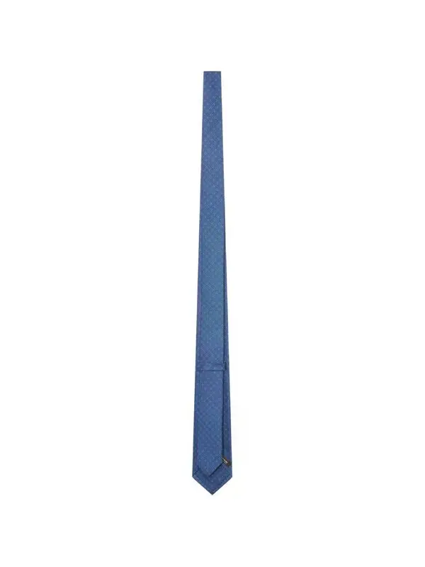 Kiton Geometric-print Silk Tie - Blue