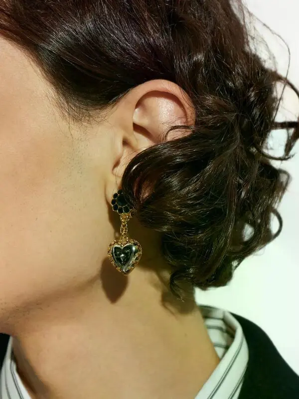 Dolce & Gabbana Sacro Cuore Heart-pendant Earrings - Gold