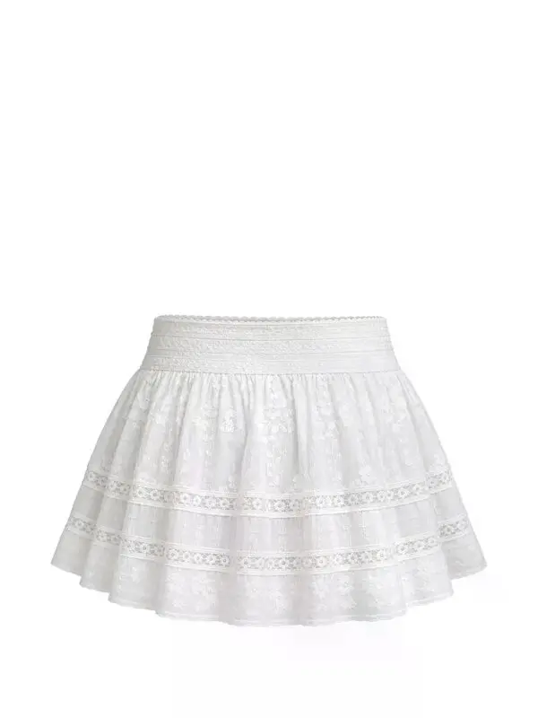 LoveShackFancy Anwen Broderie-anglaise Mini Skirt - White