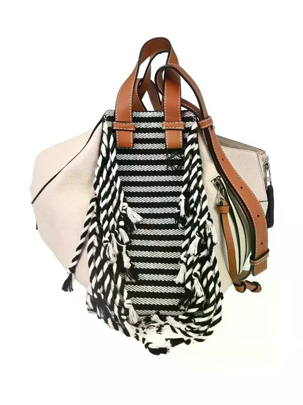 Loewe Hammock Striped Fringe Tote Bag