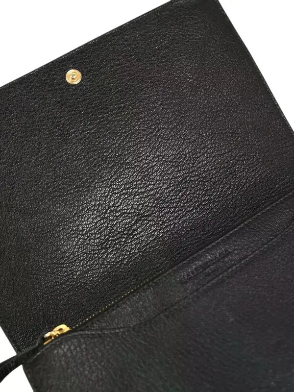 Balenciaga Metallic Edge Leather Chain Wallet