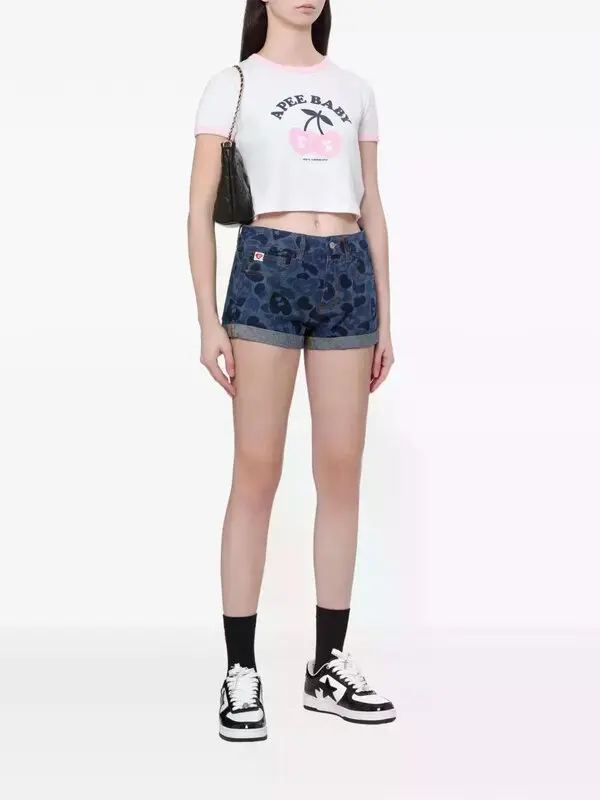 AAPE BY *A BATHING APE Heart-camo Denim Shorts