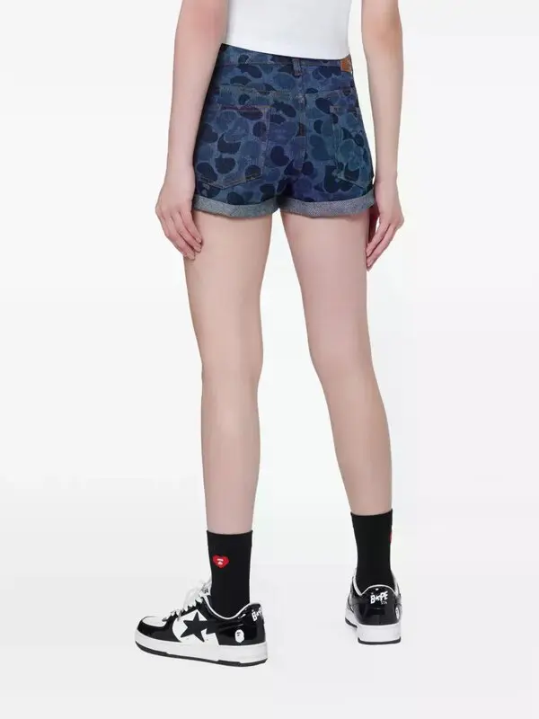 AAPE BY *A BATHING APE Heart-camo Denim Shorts