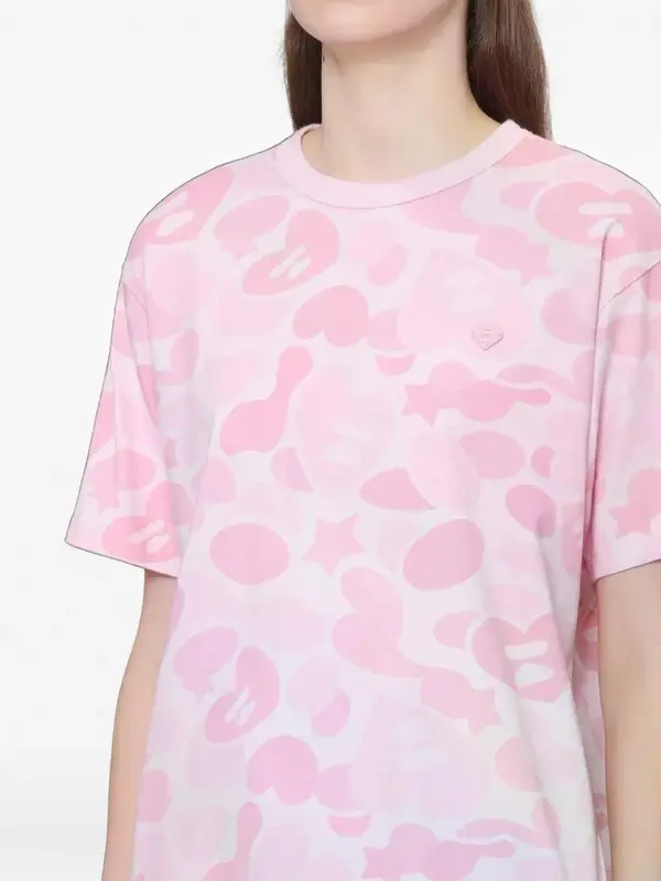 AAPE BY *A BATHING APE Camouflage-print Heart-patch T-shirt