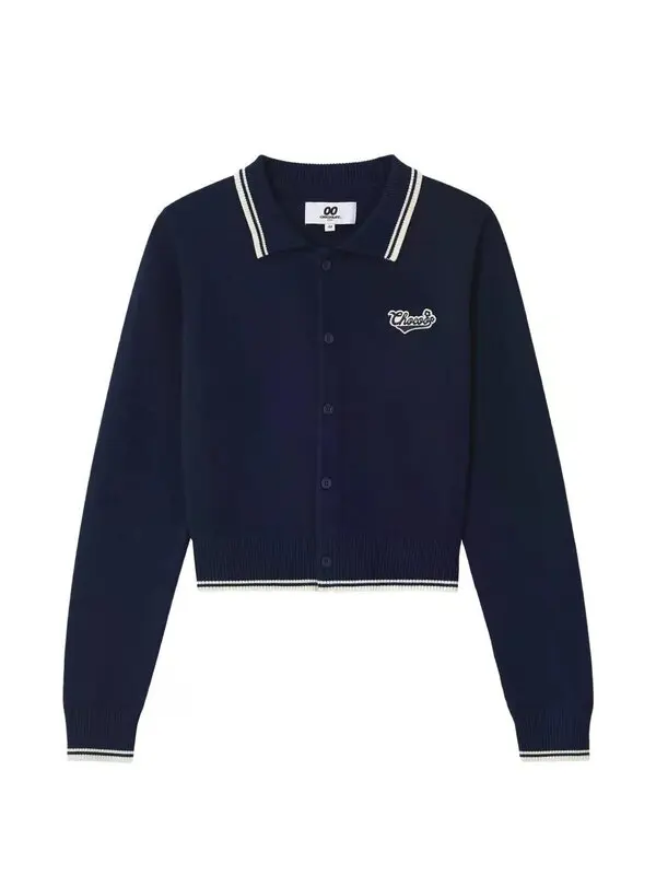 CHOCOOLATE Logo-embroidered Tipped Cardigan