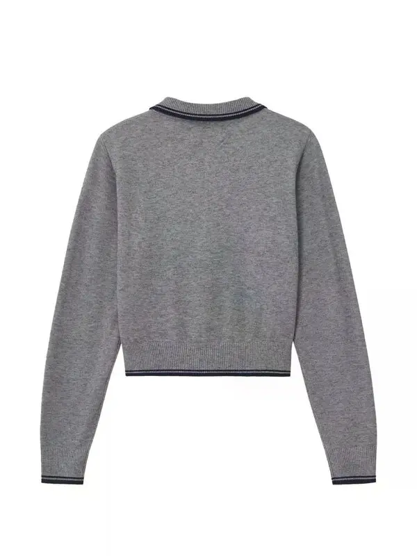 CHOCOOLATE Logo-patch Tipped Cardigan