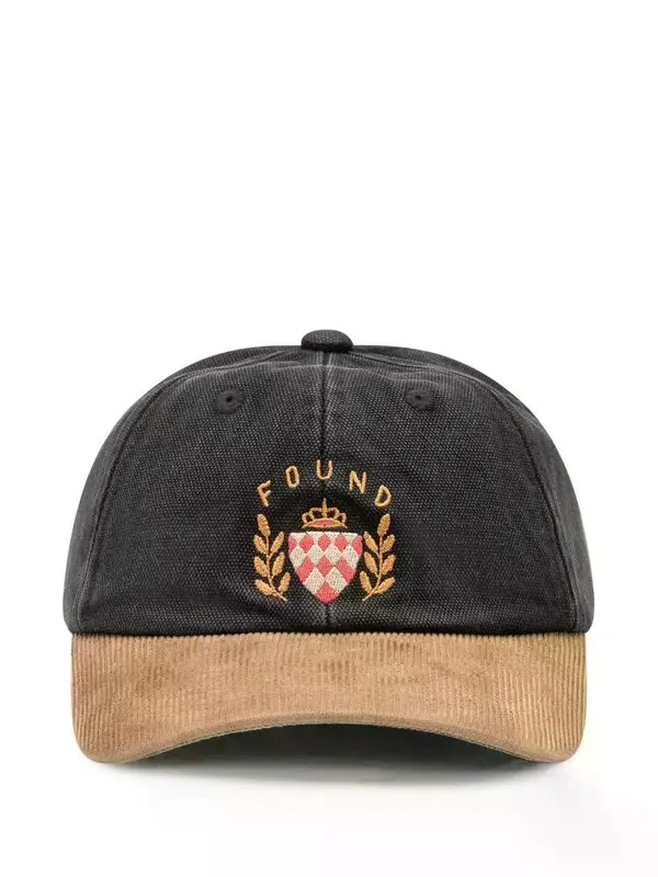 FOUND Logo-embroidered Corduroy-trim Cap - Black