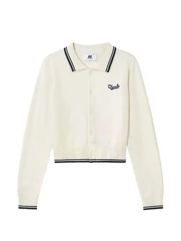 CHOCOOLATE Logo-patch Tipped Cardigan