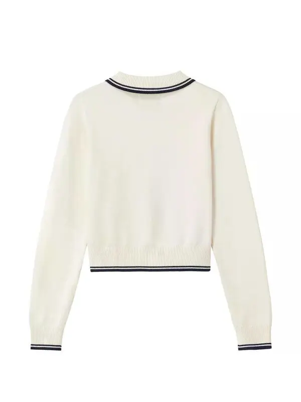 CHOCOOLATE Logo-patch Tipped Cardigan