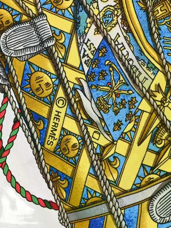 Hermès Les Tambours Silk Scarf