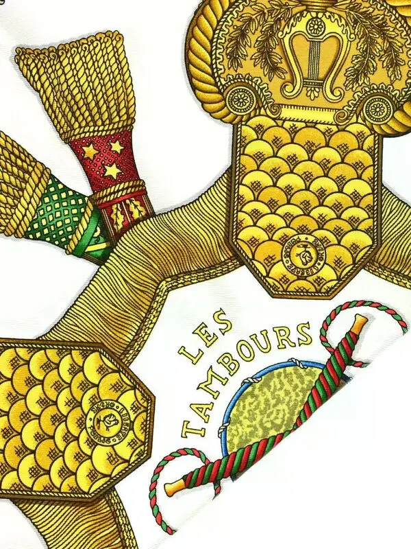 Hermès Les Tambours Silk Scarf