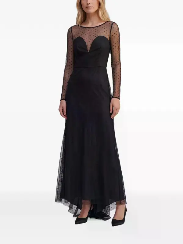 MARCO GABRIELLI ATELIER Polka-dot Sheer-panel Maxi Dress