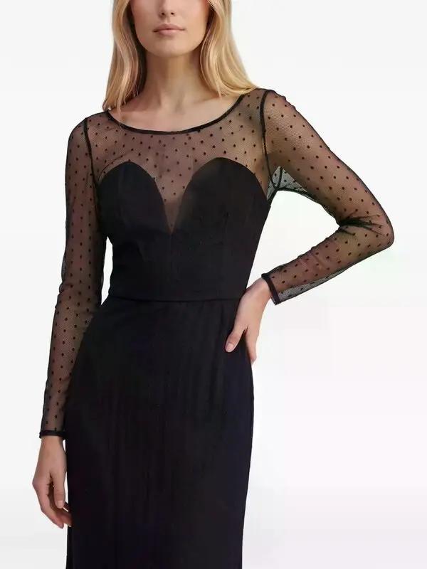 MARCO GABRIELLI ATELIER Polka-dot Sheer-panel Maxi Dress