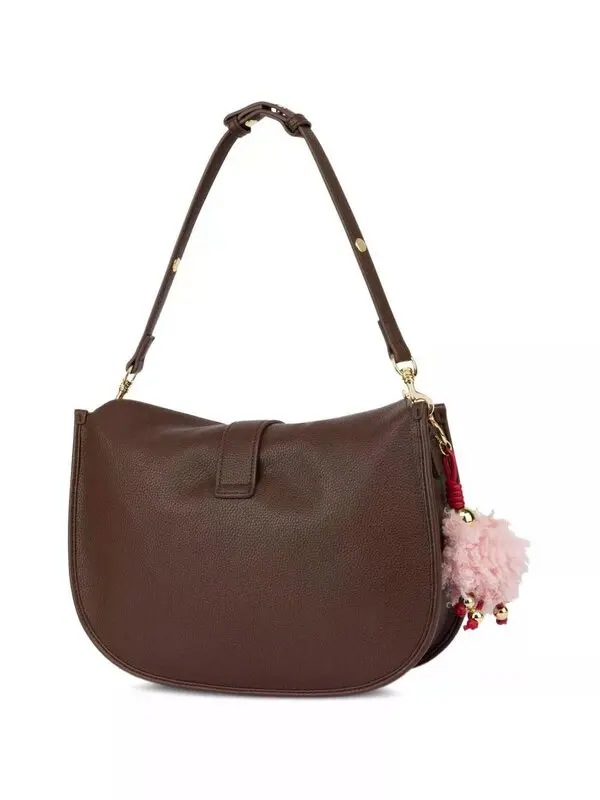 Moschino Logo-plaque Pompom-detail Shoulder Bag