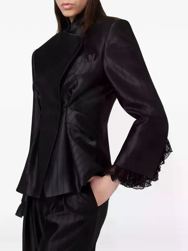 Giuseppe Di Morabito Pinstriped Lace-trim Jacket