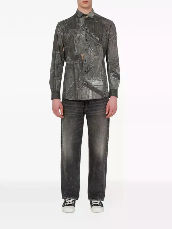 Moschino Trompe-l'oeil Denim-print Shirt