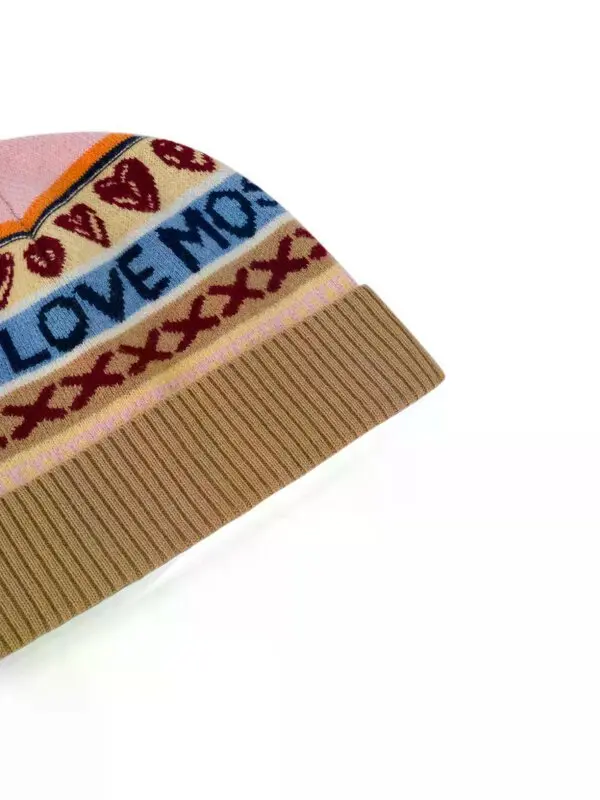 Moschino Logo-intarsia Heart-motif Beanie Hat