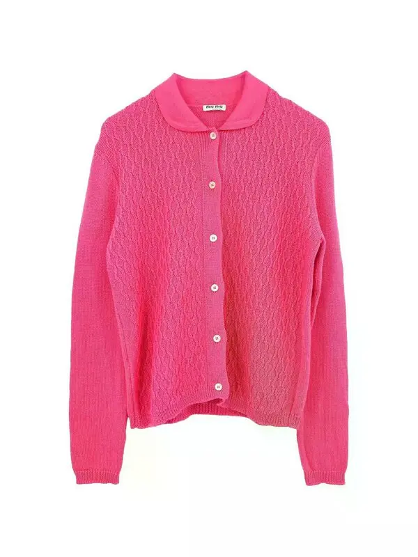 Miu Miu 2019 Cable-knit Peter Pan Collar Cardigan