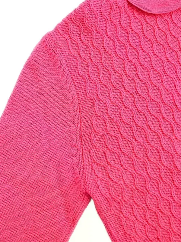Miu Miu 2019 Cable-knit Peter Pan Collar Cardigan
