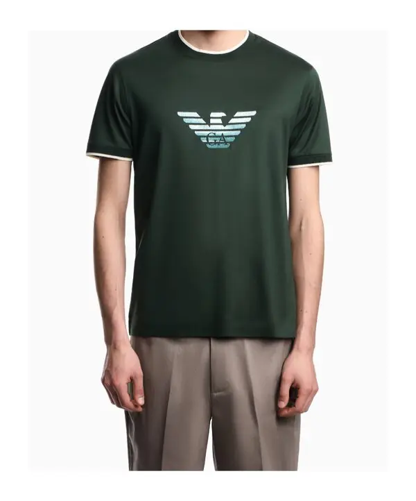 Emporio Armani Eagle Logo Embroidered T-shirt