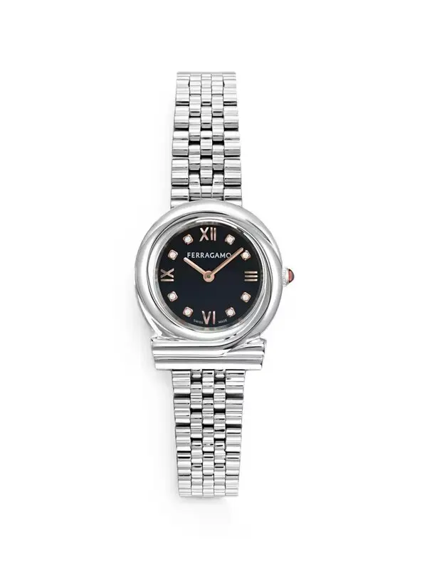 FERRAGAMO Gancini Twisted Watch - Black