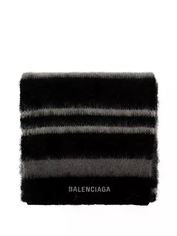 Balenciaga Striped Logo-detail Scarf