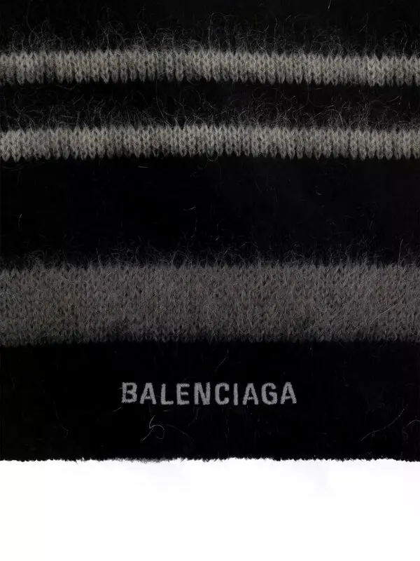 Balenciaga Striped Logo-detail Scarf