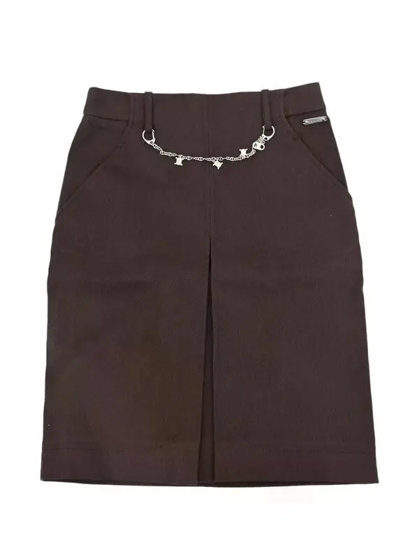 Celine Triomphe Chain-link Pleated Skirt