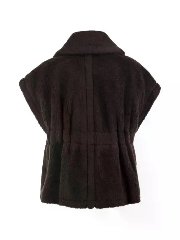 Max Mara Belted Shearling-effect Cape