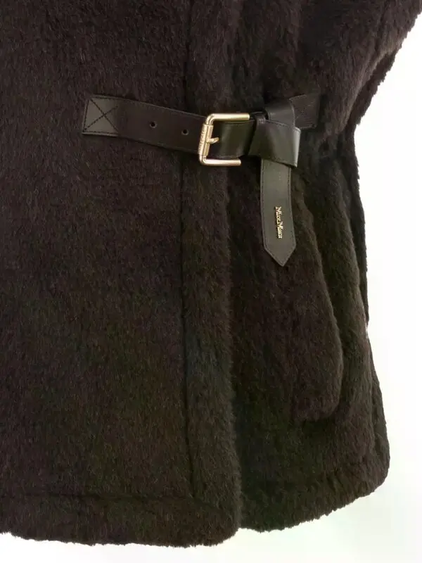 Max Mara Belted Shearling-effect Cape