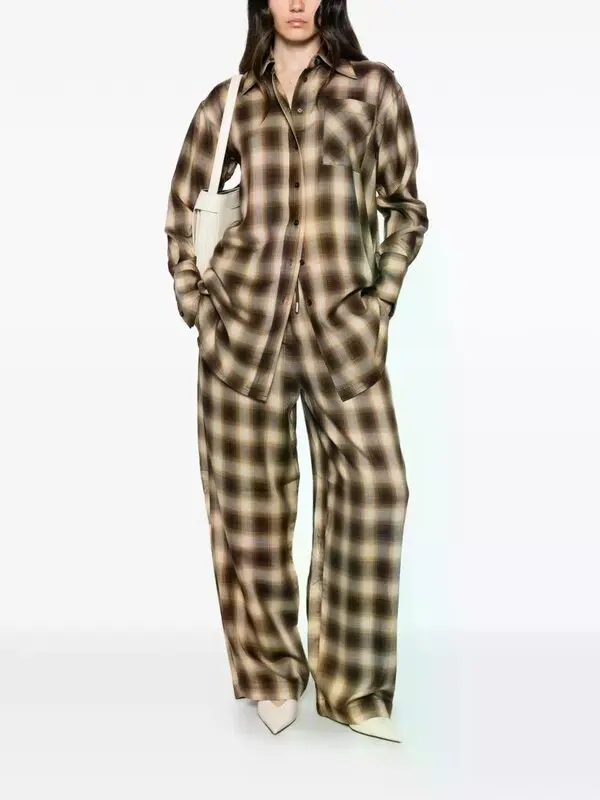 Co Plaid-check Drawstring-waist Trousers